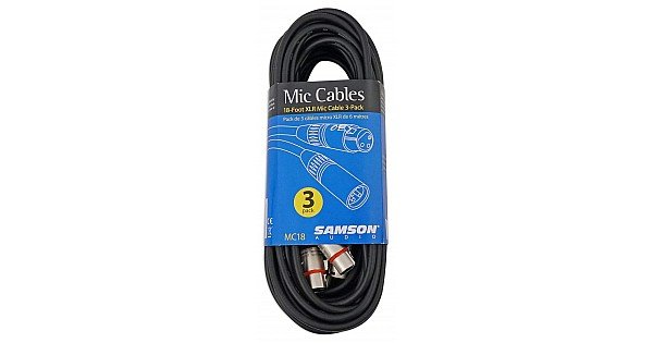 Jual Samson MC18 XLR Microphone Cable, 3 Pack - FREE Ongkir