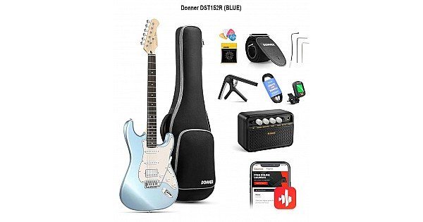 Jual Donner DST 152R Blue Electric Guitar Kit HSS Pickup ...